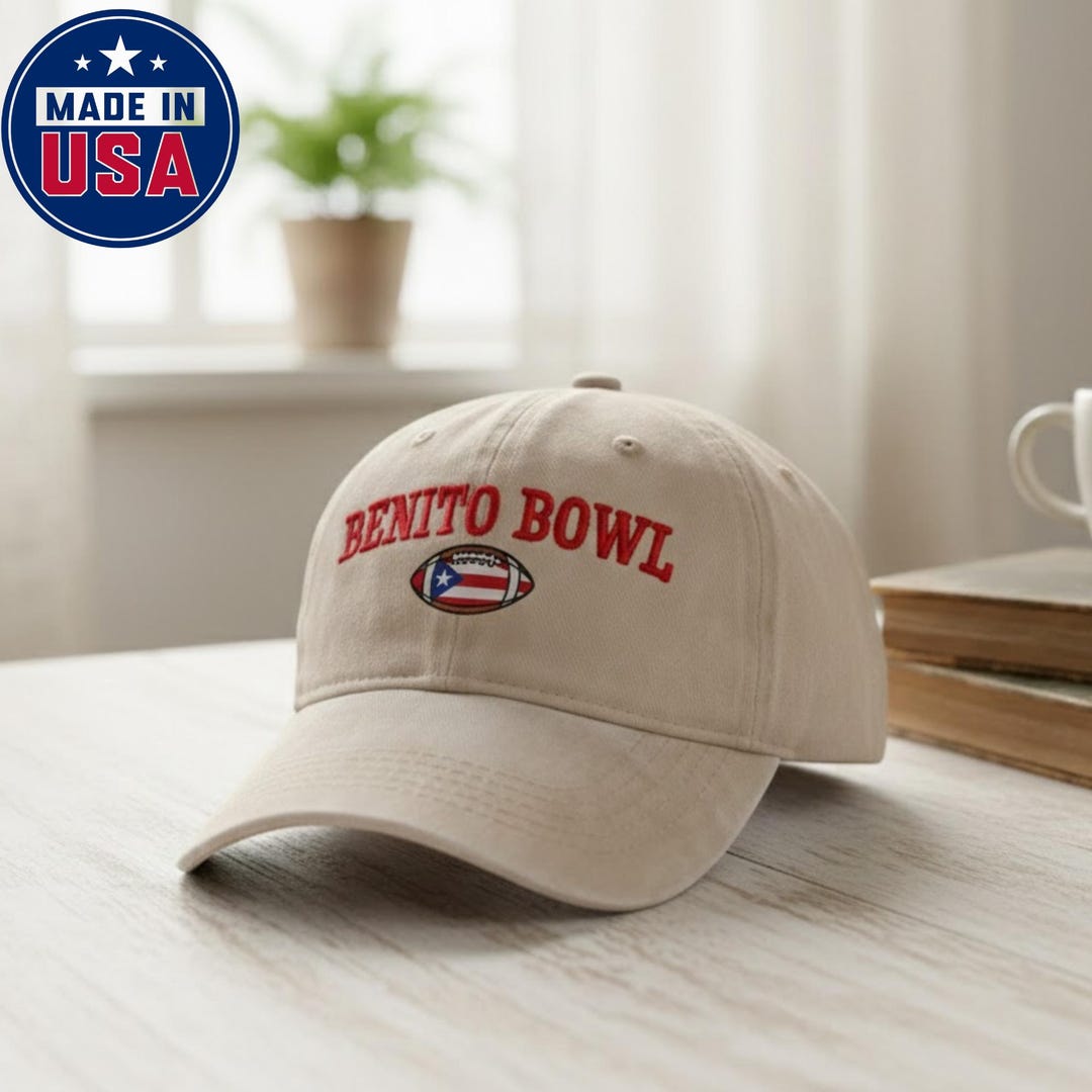 Benito Bowl Embroidered Football Cap, Puerto Rico Flag - Etsy