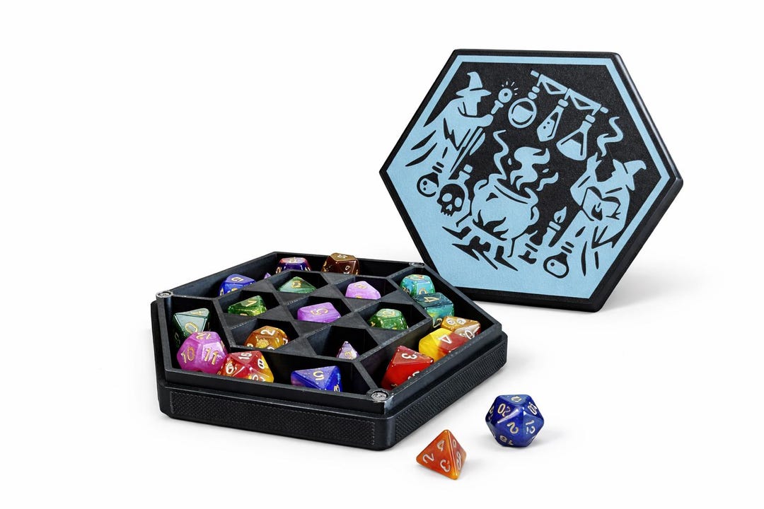 XL Dice Storage Box, D&D RPG Dice Vault With Wizard Design - Etsy