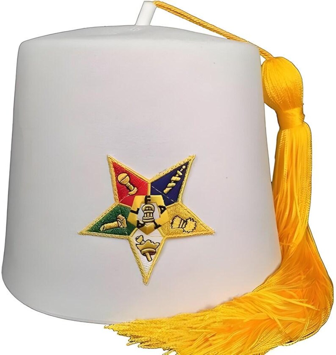 Masonic OES Fez Hat – White With Tassel | Order of the Eastern Star - Etsy