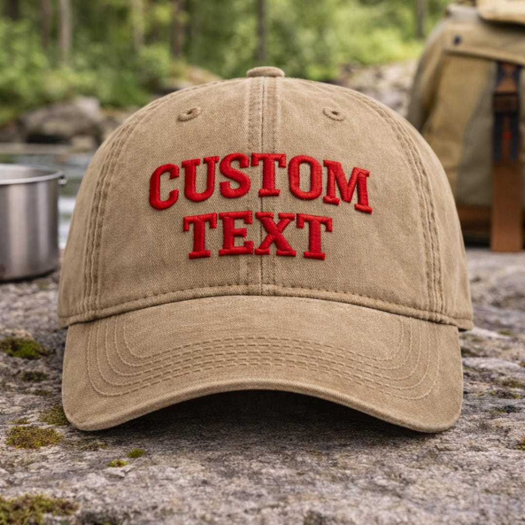 Custom Text Embroidery Hats & Caps - Etsy