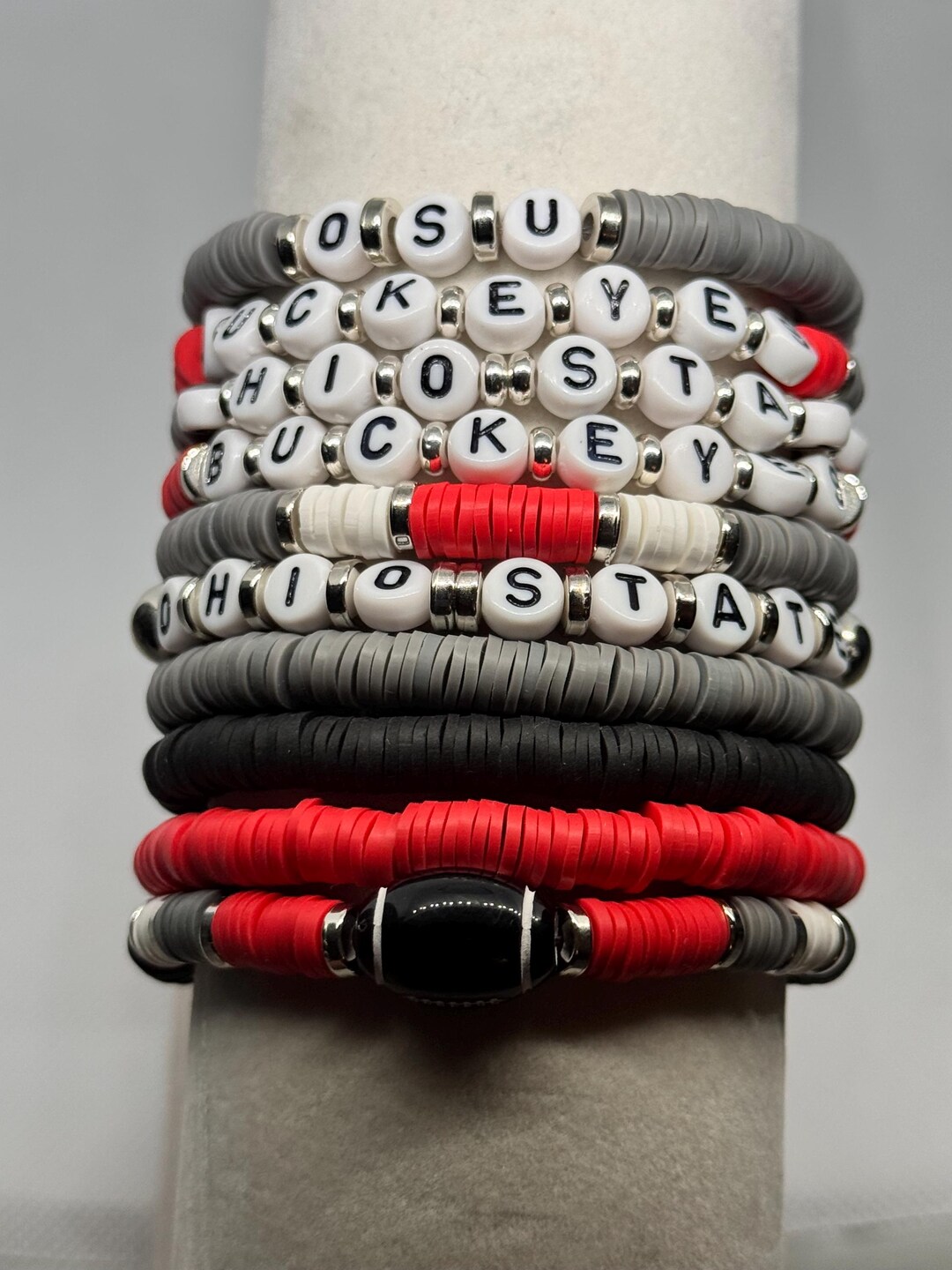 Set of 3 Stacked Ohio State Heishi Bracelets - Your Choice- FREE ...