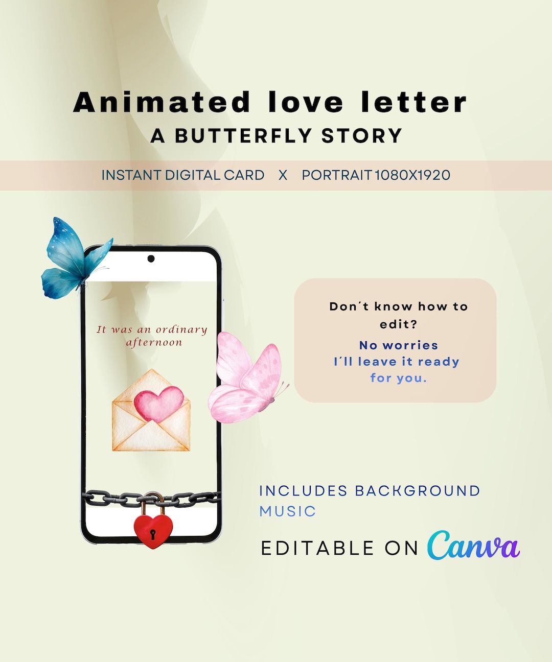 Animated Love Letter, Editable Canva Template, Digital Romantic Gift ...