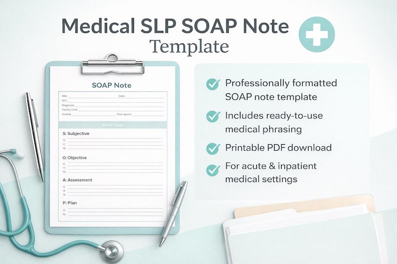 Medical SLP SOAP Note Template Bundle | Acute Care, Inpatient Rehab ...