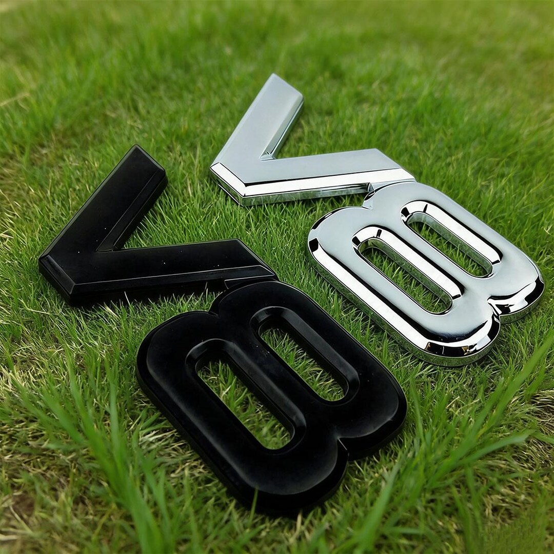 3D Metal V8 Lettering Badge Emblem Car Adhesive Sticker - Etsy
