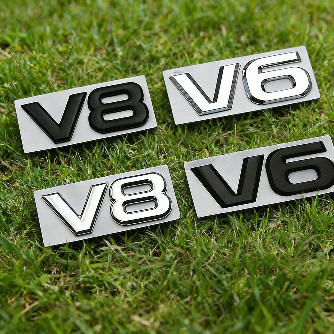 3D Metal V8 & V6 Engine Emblem Badge Car Adhesive Sticker - Etsy