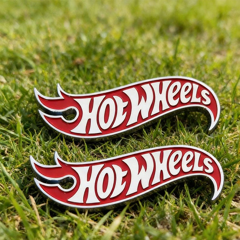 2 PCS Metal Metal Hot Wheels Logo Badge Emblem Sticker Auto Accessories ...