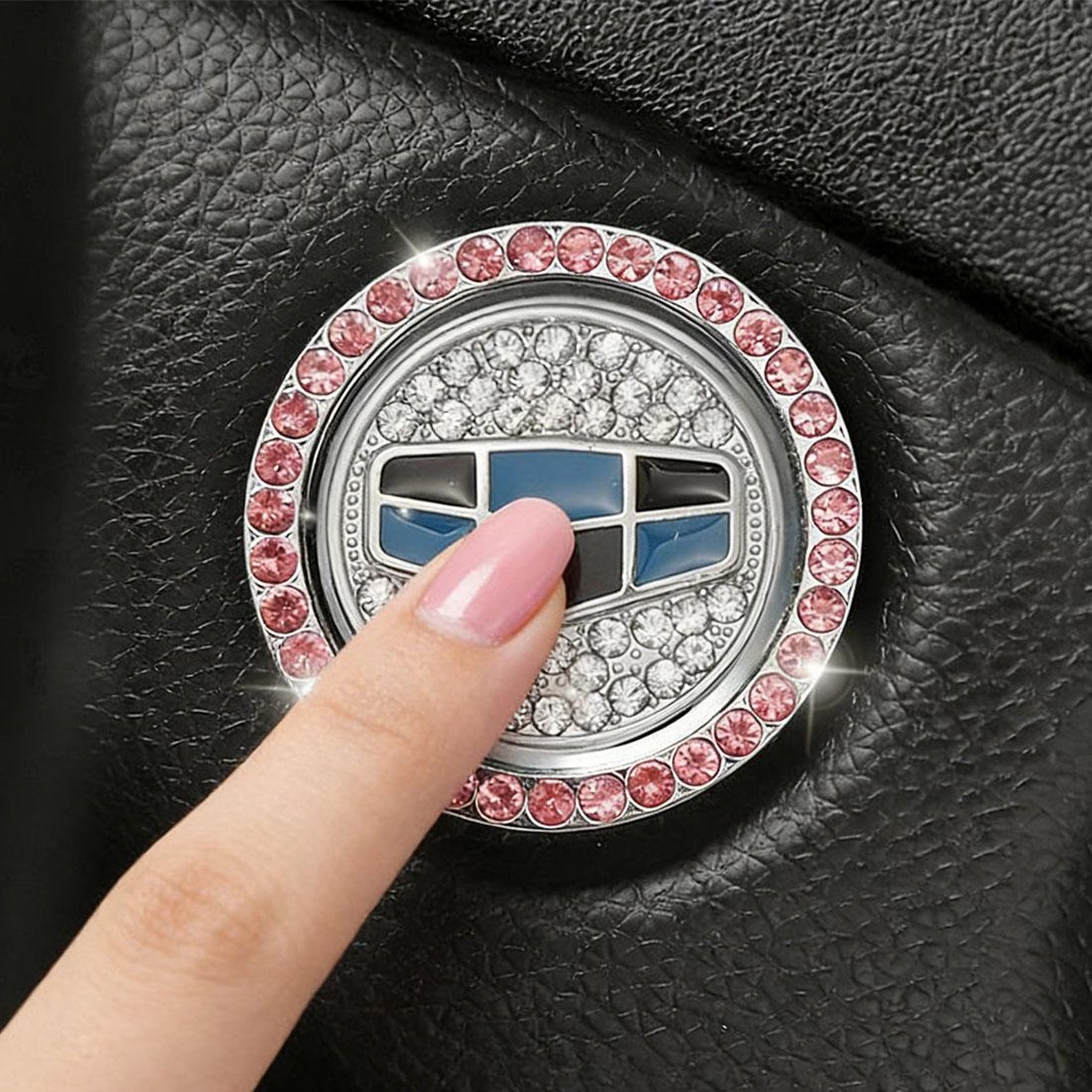 Bling Car Push Start Button Cover Sticker ,crystal Rhinestone Bling ...