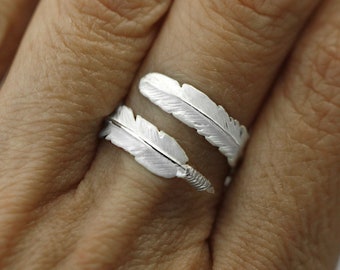 Feather ring | Etsy