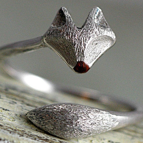 Fox Ring in Sterling Silver With Diamonds - Etsy