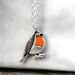 Dainty Robin Bird Necklace. Sterling Silver and Orange Enamel. Nature ...
