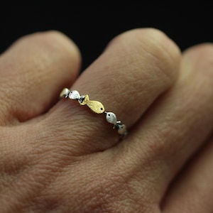 Swimming Against the Current. Dainty Sterling Silver Ring. School of ...