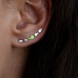 Swimming Against the Current. Sterling Adjustable Ring. School of Fish ...