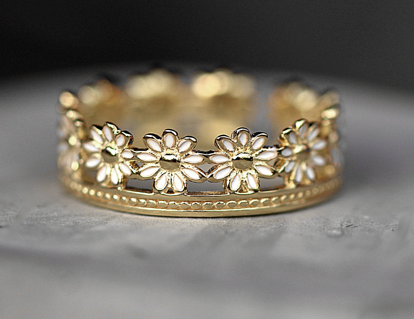 2 Daisy Rings. Multiple Wearing Combinations. Gold Plated - Etsy