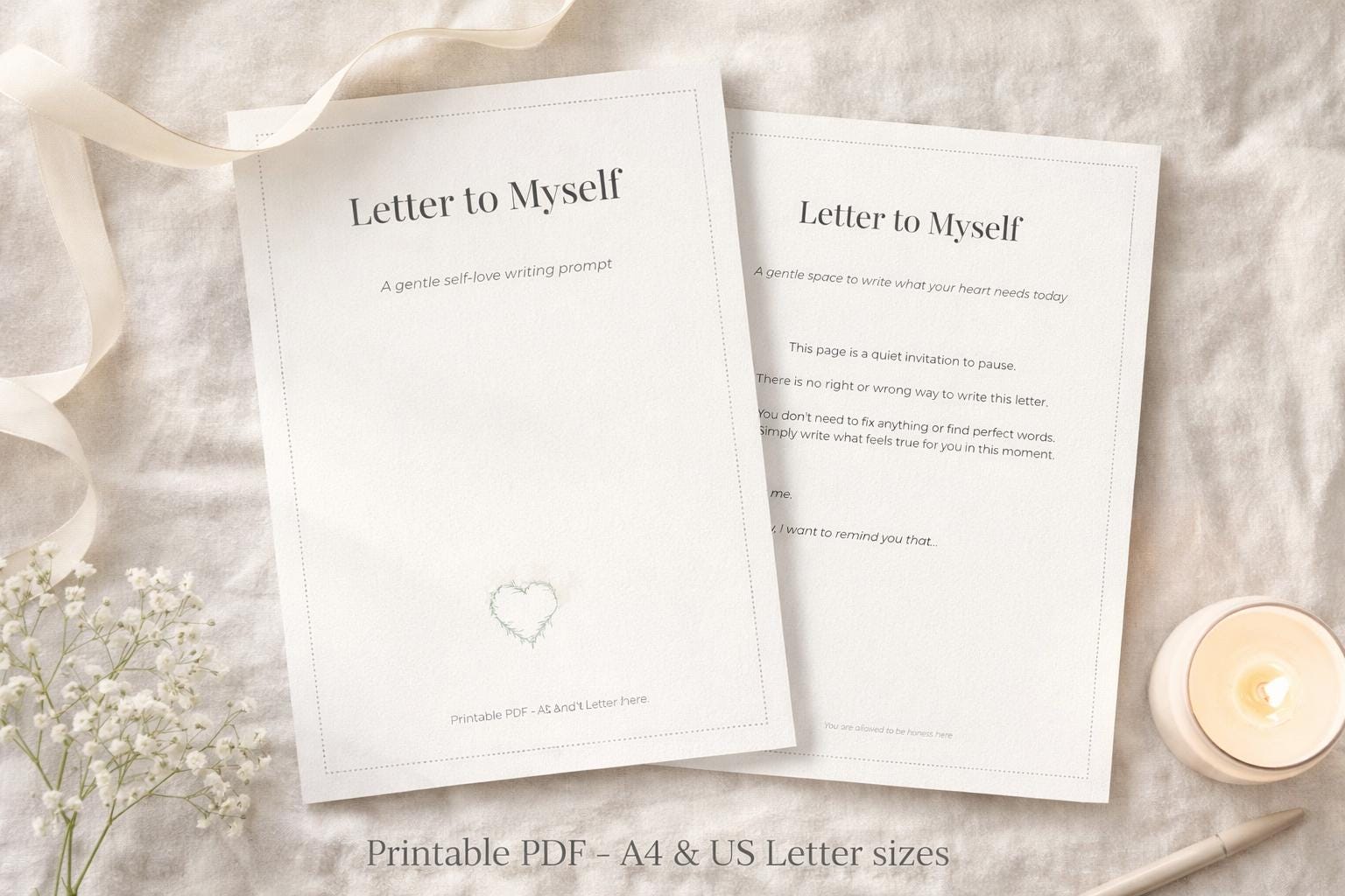 Letter to Myself Printable | Self Love Writing Page | Calm Journal PDF ...