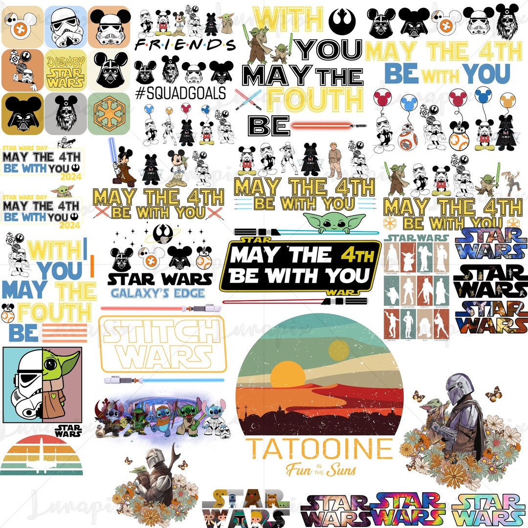 May the 4th Be With You PNG Bundle, Star Wars Inspired Characters ...