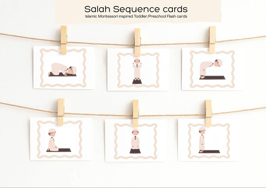 Salah Sequence Cards for Kids | Montessori Inspired Islamic Learning ...