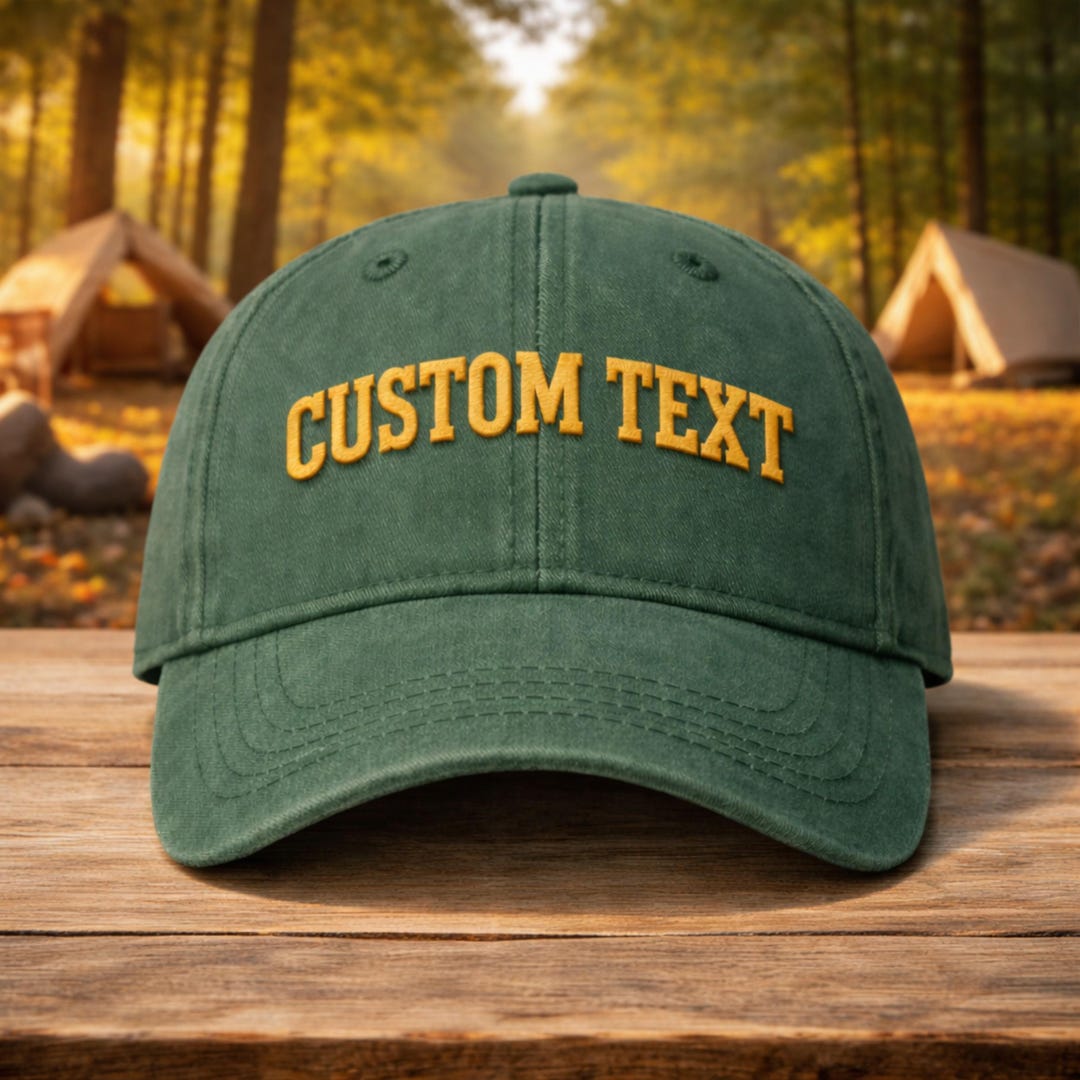 Custom Text Embroidery Hats & Caps - Etsy