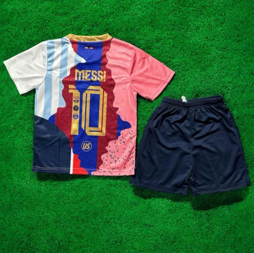 Messi Kids Jersey Set – Nostalgic Football Kit for Boys/girls – Fan ...