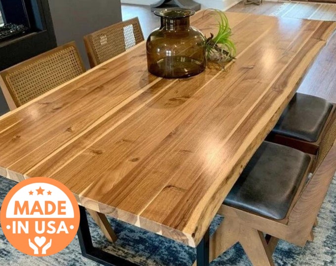 Live Edge Dining Table Teak Wood Dining Room Table - Etsy