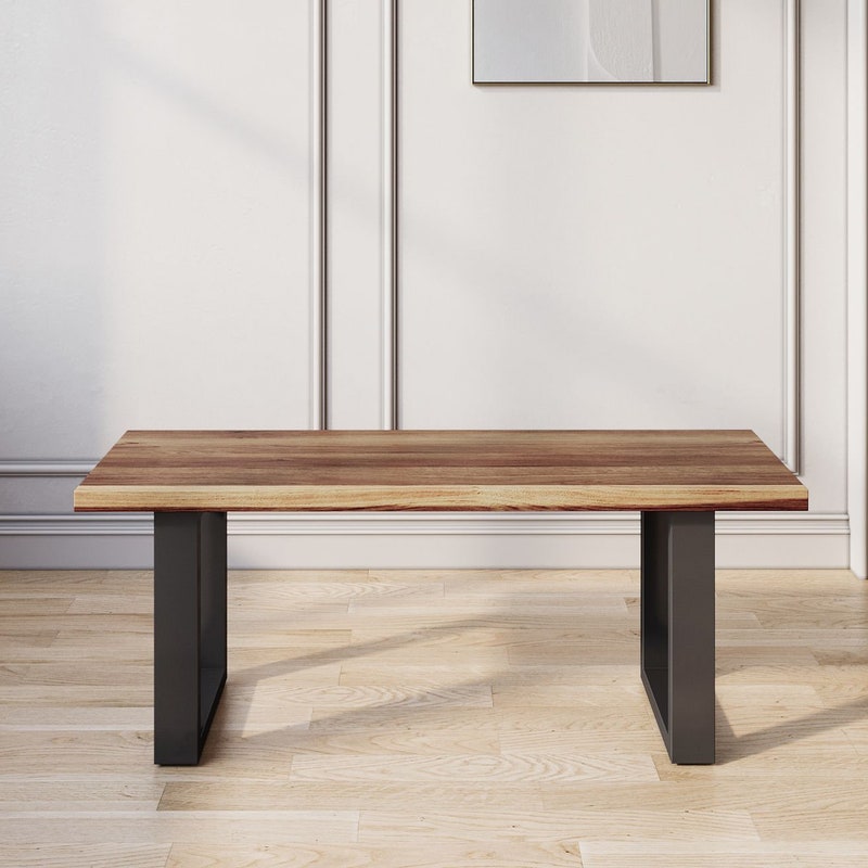 Modern Wood Slab Bench - Etsy