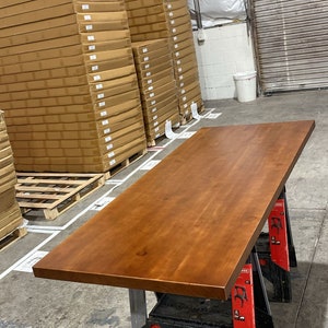 1.75" Thick DIY Wood Tabletop | Walnut Colored Tabletop Panel | Solid ...