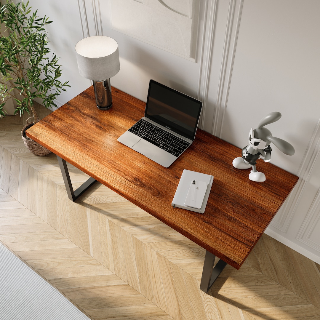 Solid Wood Desk Modern Office Desk - Etsy