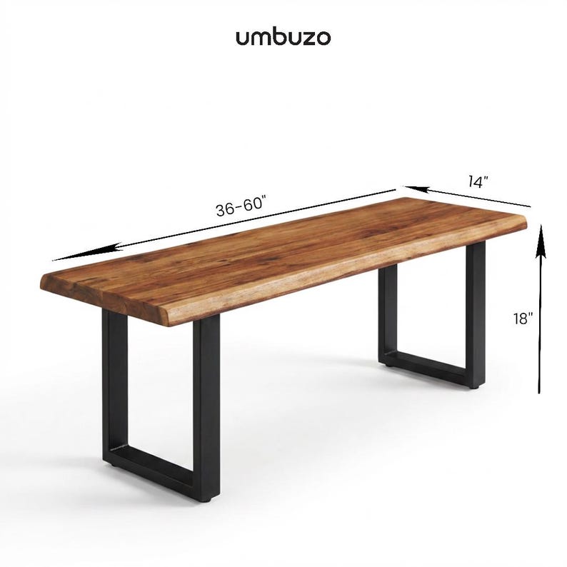 Modern Walnut Color Solid Wood Bench | Entryway Bench | Dining Bench ...
