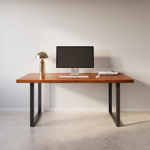 Desk Walnut Home Office Desk Office Desk Computer Desk Desk Mid Modern Solid Wood Etsy Denmark
