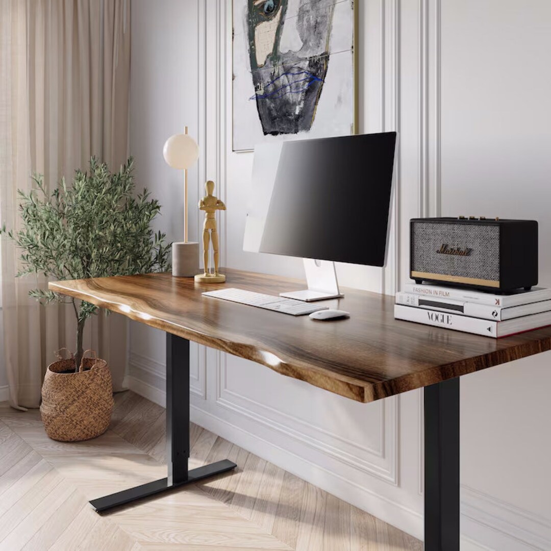 Exotic Hardwood Live Edge Standing Desk - Etsy