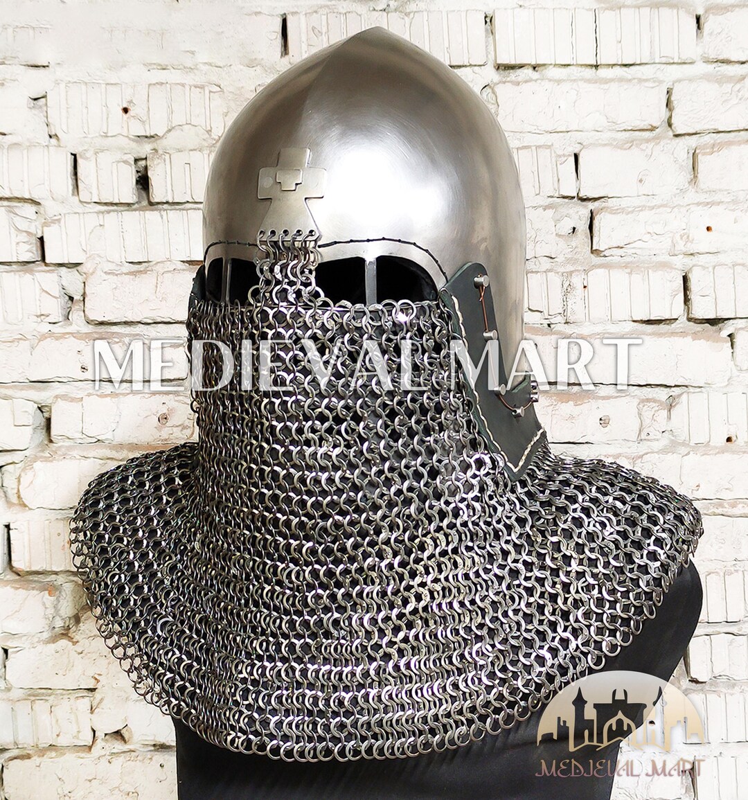 XV Century Hounskell Bascinet Helmet, Medieval Buhurt Head Protection ...