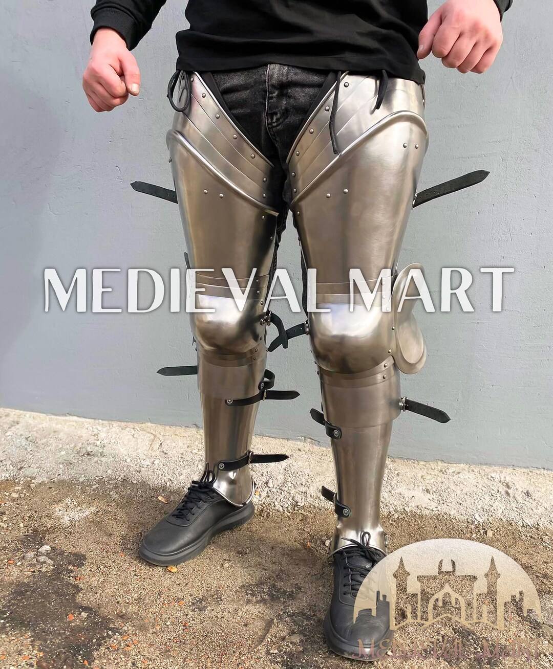 Gothic Greaves Knights Army Warrior Full Legs Guard With Feet Armor ...
