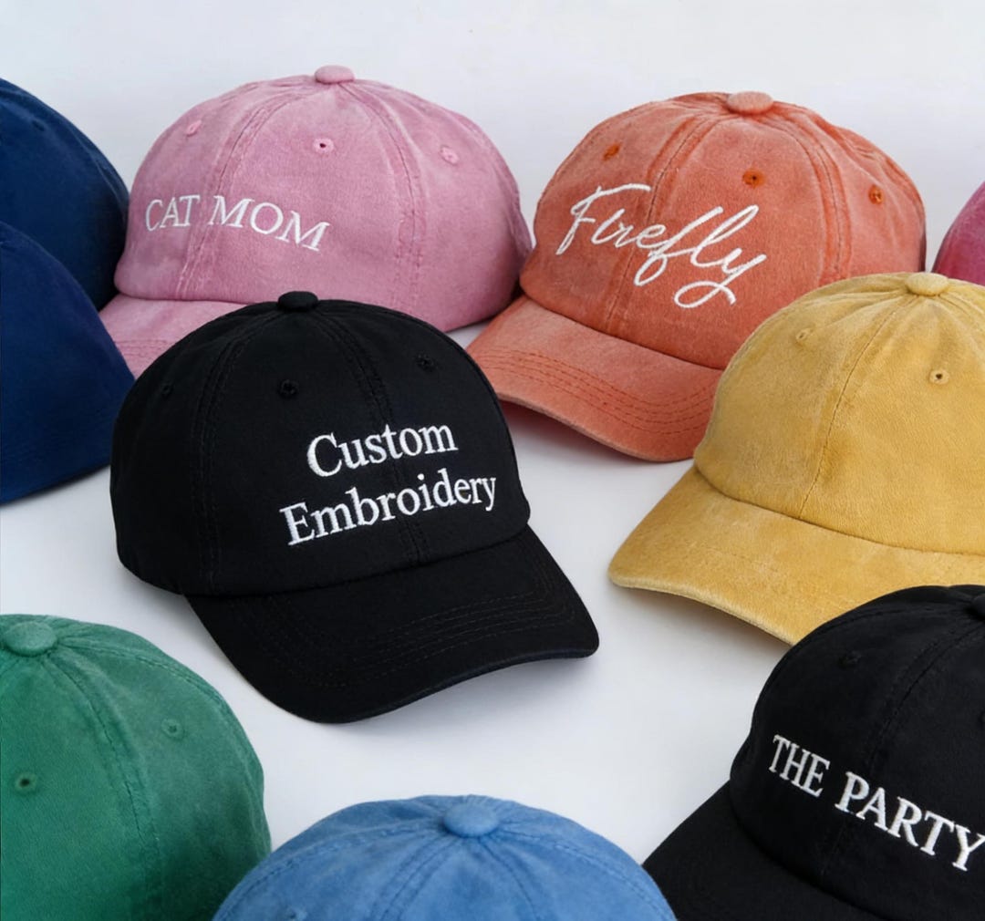 Custom Embroidered Baseball Cap, Personalized Text Logo Hat, Unisex ...