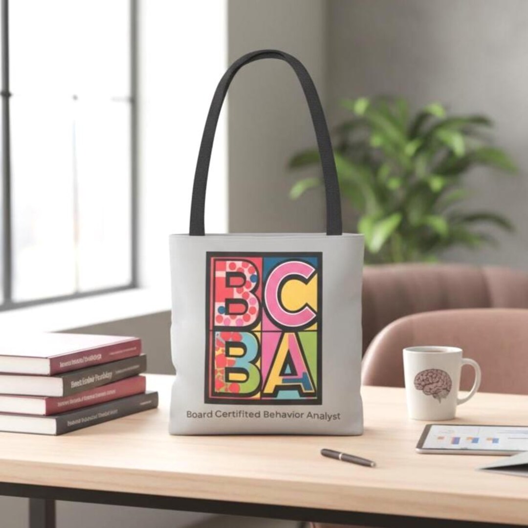 Gray BCBA Tote Bag for Behavior Analyst, Therapist and Autism ...