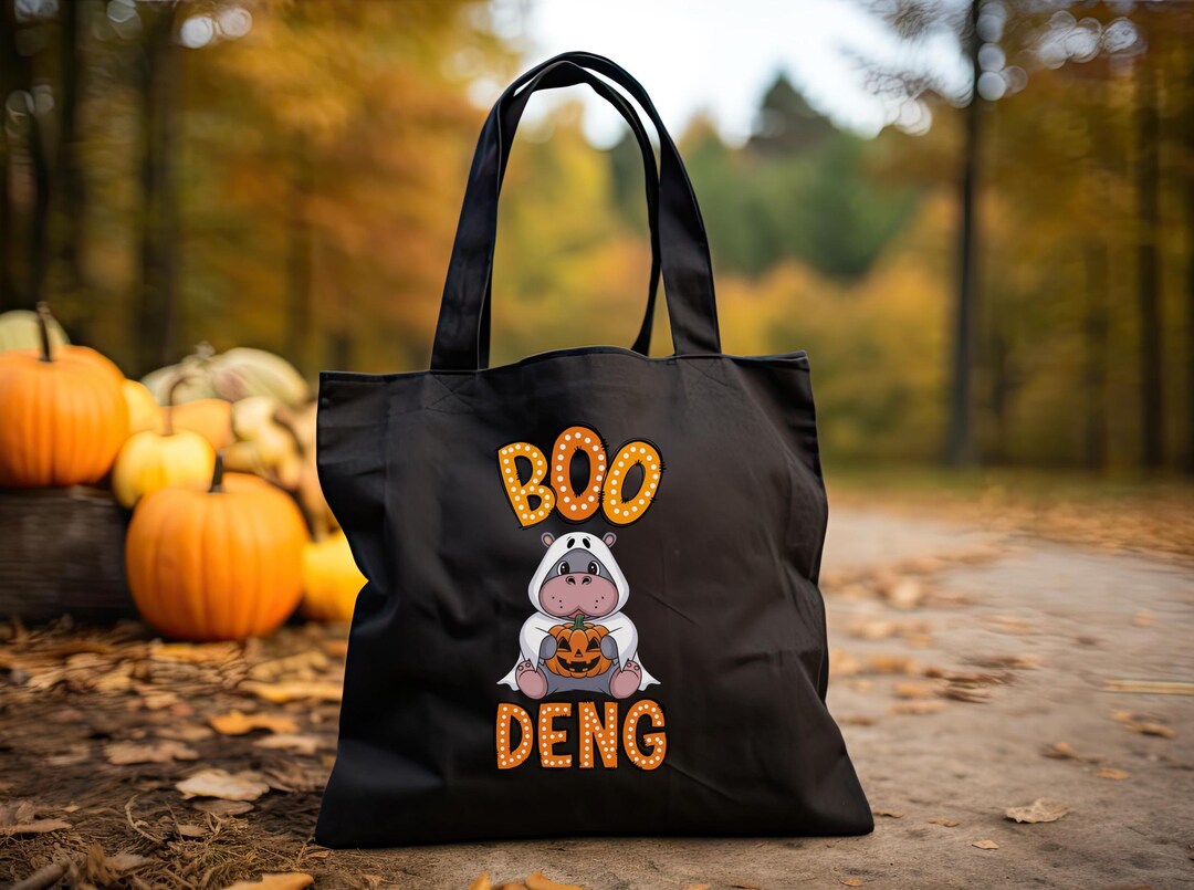 Boo Deng Tote Bag, Moo Deng Trick or Treat Bag, Trick or Treat Bag ...
