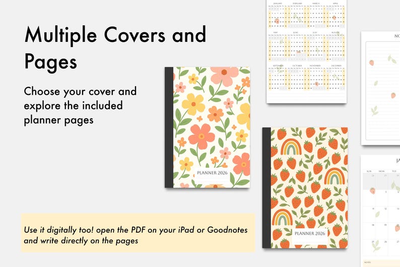 2026 Digital Planner, iPad Planner for Goodnotes, Printable PDF Weekly ...