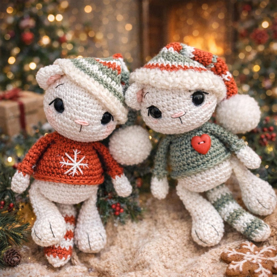 Cute Amigurumi Animal Crochet Pattern PDF, Plush Doll Pair Crochet Toy ...