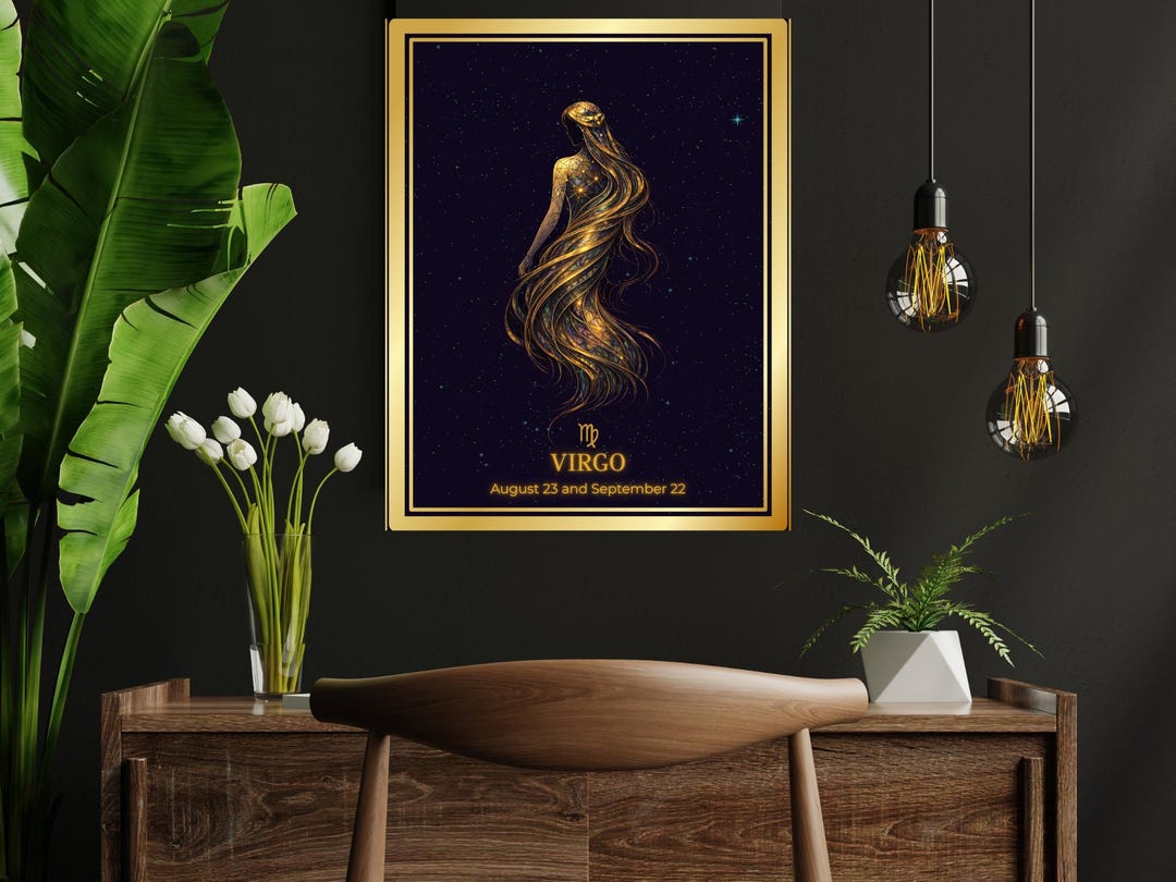 Virgo Zodiac Wall Art Printable | Virgo Constellation Art | Mystical ...