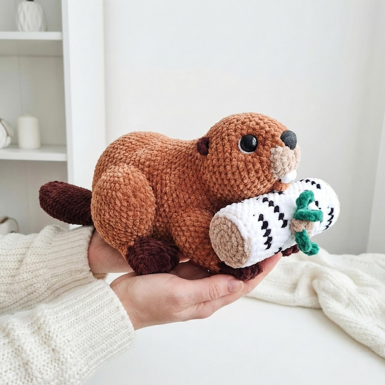 Crochet Beaver Pattern, Amigurumi Plush With Log (PDF Pattern) - Etsy