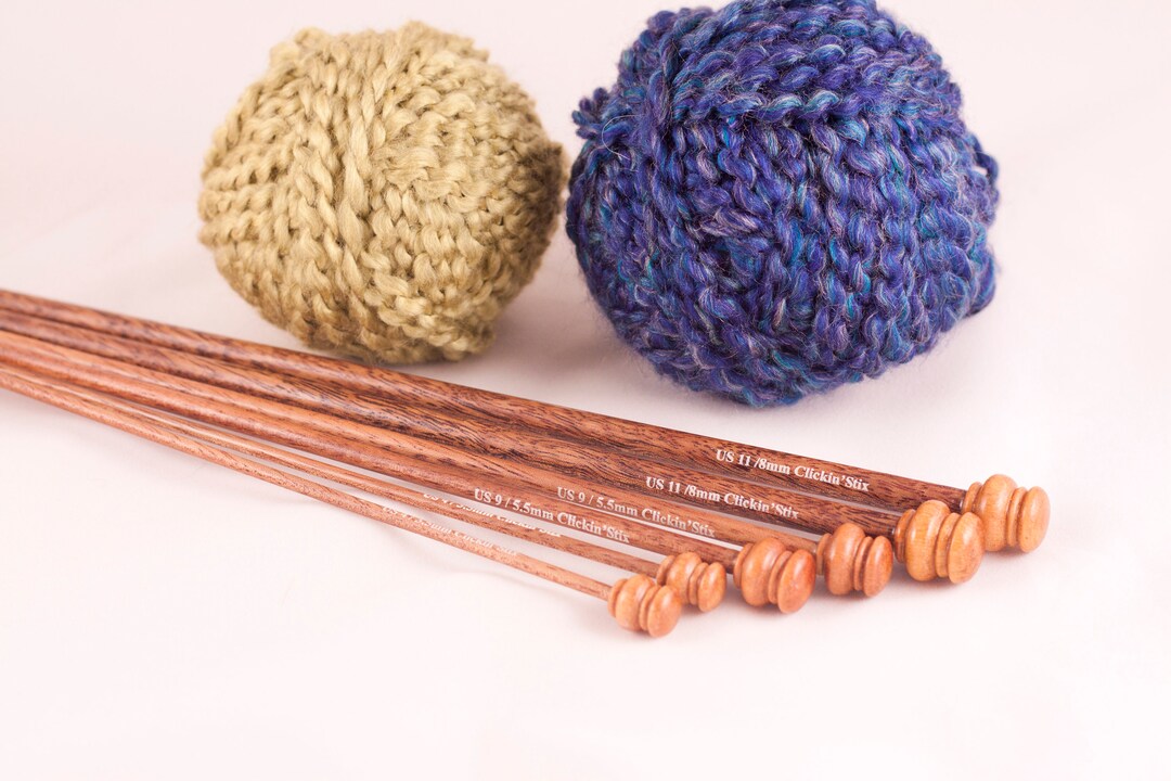East Indian Walnut Single Point Clickin’stix™ Knitting Needles 14 Inch ...
