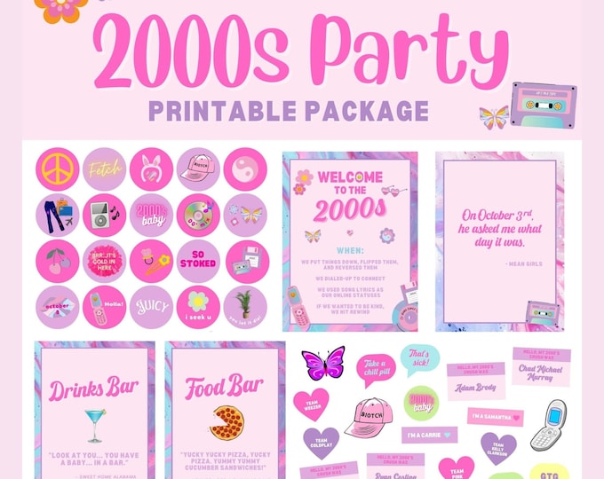 Back to the 2000s Party Poster, 2000s Party Signs, 2000s Party ...