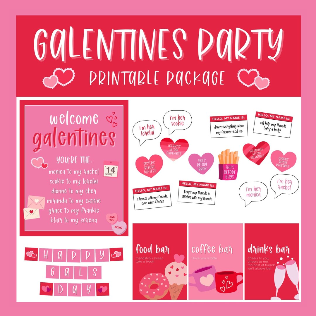 Galentine's Day Party Printable Package: Signs, Games, Photo Booth ...