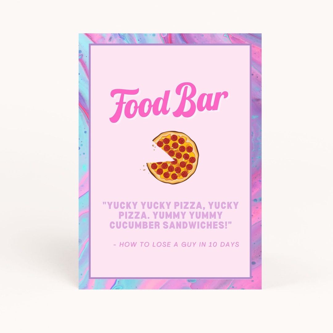 2000s Party Food Bar Sign - Digital Download | Y2K Party | 2000 Themed ...