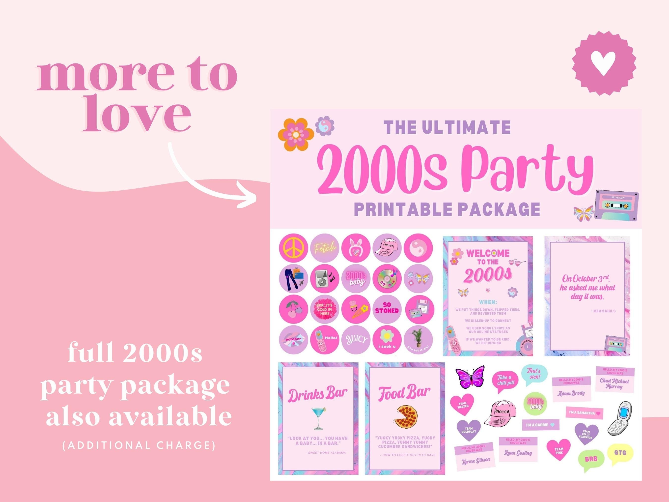 2000s Party Food Bar Sign - Digital Download | Y2K Party | 2000 Themed ...