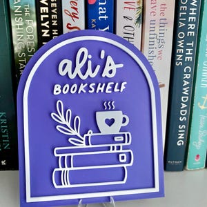 Personalized Library Sign, Bookshelf Sign, Bookshelf Decor, Book Lover ...