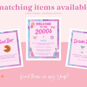 2000s Party Food Bar Sign - Digital Download | Y2K Party | 2000 Themed ...