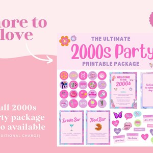 2000s Party Favor Sign Printable, 2000s Themed Party Favor Sign, 2000's ...