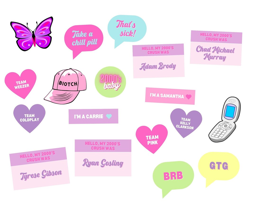 2000s Party Photo Booth Prop Printables 2000s Themed Party - Etsy