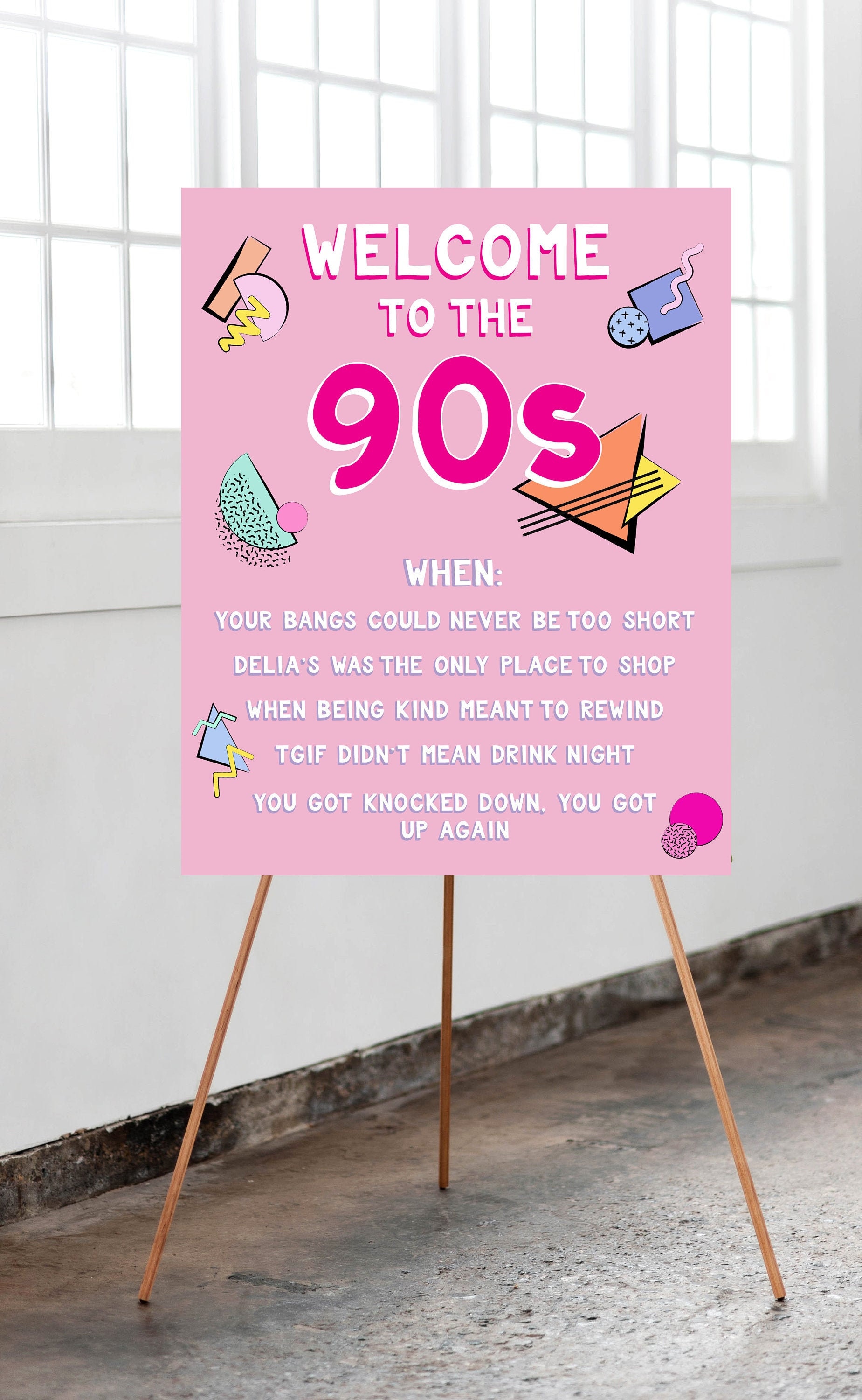 90s Party Welcome Sign Printable 90's Party Welcome Sign - Etsy Canada