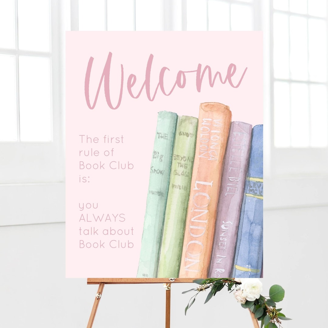 Book Club Welcome Sign Printable | Book Party | Book Club | Book ...
