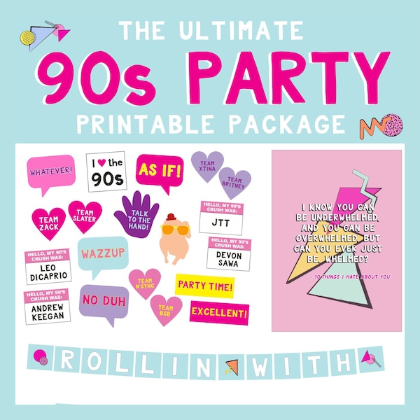 90s Party Decorations - Etsy
